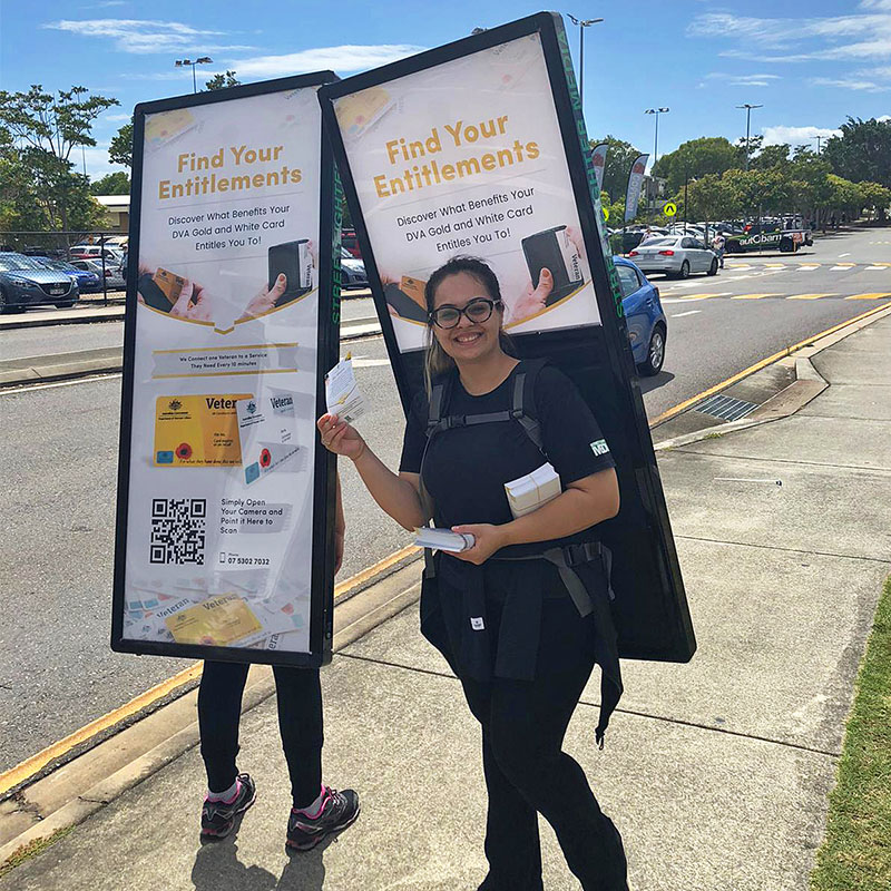 Human Billboards | Streetfighter Media | Backpack Billboards, Walking ...